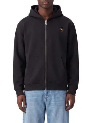 HTC LOS ANGELES Studded Cotton Zip-up Hoodie - Black
