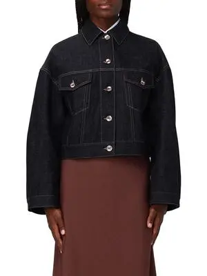 Brunello Cucinelli Cropped Relaxed-fit Denim Jacket In Cotton - Black