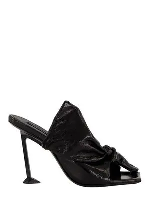 Givenchy Boudoir Leather Knot Mules With High Heel - Black