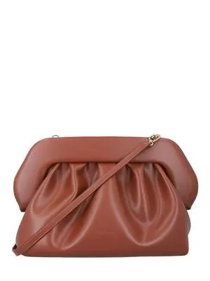 THEMOIRE Bios Draped Vegan Leather Clutch Themoiré With Strap Leather