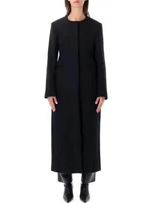 Loulou De Saison Arita Single-breasted Virgin Wool Long Coat - Black