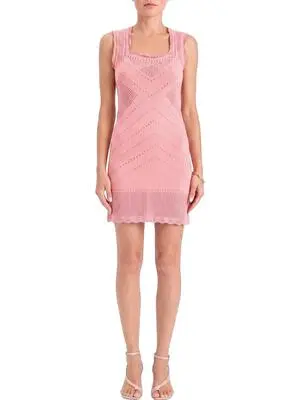 TWINSET Cotton Mini Dress - Salmon