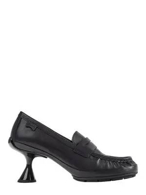 Camper Right Left Loafers In Smooth Leather With A Medium Spool Heel - Black