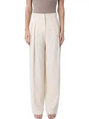 Alberta Ferretti Mid-rise Crêpe Palazzo Trousers With Pleats - Ivory