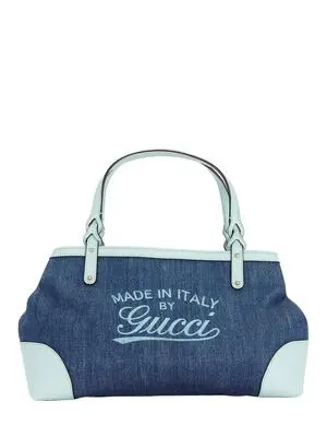 Gucci Denim Craft Tote Bag - Blue