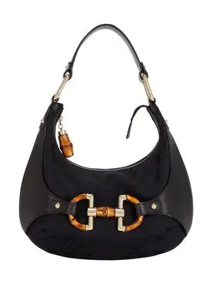 Gucci Bamboo Horsebit Hobo Bag - Black