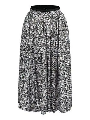 SMART AND JOY Blue Flared Printed Skirt With Elastic Waistband