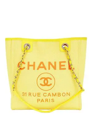 CHANEL Chanel Mini Deauville Tote Bag In Yellow