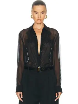 SANS FAFF Chelsea Silk Lace Blouse - Black