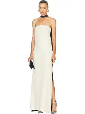 Valentino Garavani Cady Couture Gown In Black & White - Vaniglia & Nero
