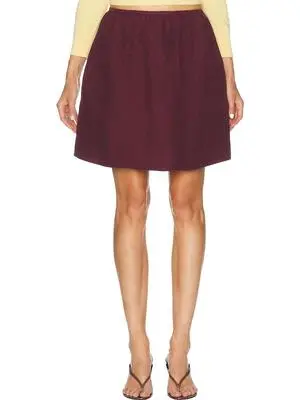 Miu Miu Piuma Carta Skirt In Grey - Bordeaux