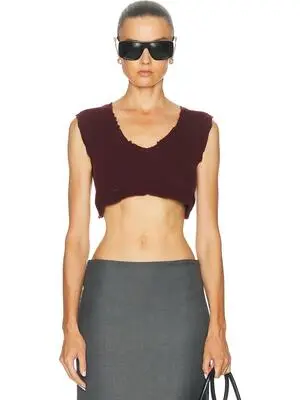 MAISON MARGIELA Lived-in Knitwear Top In Burgundy - Bordeaux