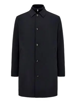 Canali Technical Fabric Car Coat - Blue