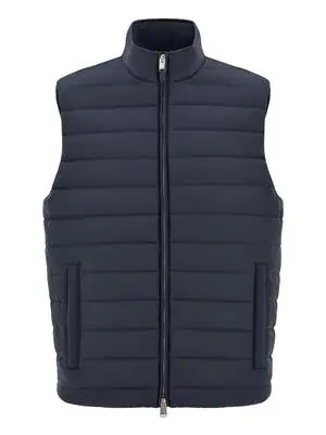 CANALI Blue Technical Fabric Regular-fit Vest