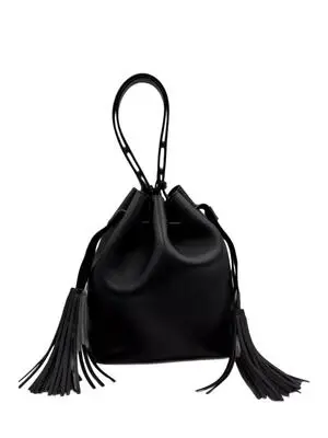 Valentino Garavani Vlogo Signature Tassel Bucket Bag - Black