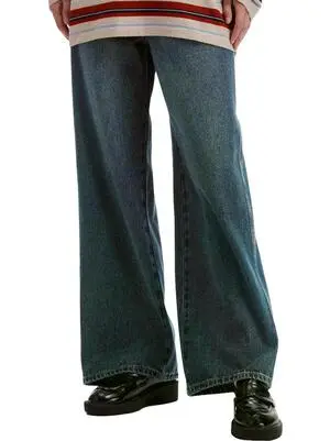 B+AB Patch-pocket Wide-leg Jeans - Blue