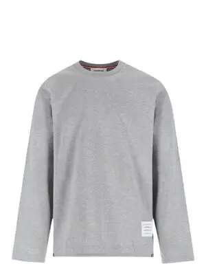 Thom Browne Rwb Stripe Long-sleeve T-shirt - Grey