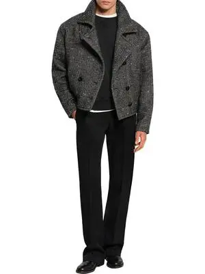 MARANT Ethan Herringbone-pattern Belted Coat - Black
