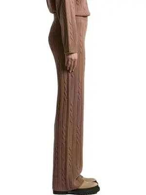 Peserico Cable-knit Sequin-embellished Trousers - Brown