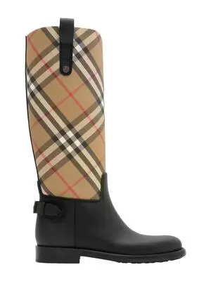 Burberry Check Cavalier Outdoor Boots Neutrals