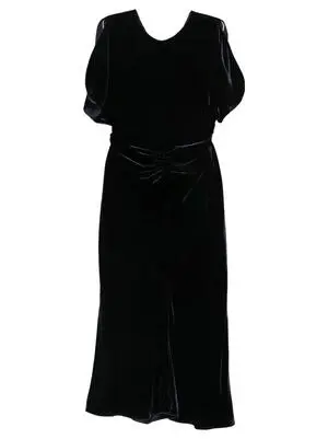 Victoria Beckham Velvet Midi Dress - Blue