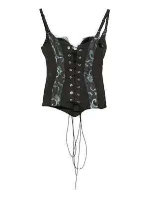 MITILIANE COUTURE Chantilly Lace-insert Corset - Black