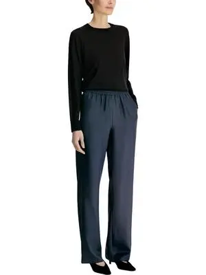 Loulou De Saison Alera Elasticated-waist Wide-leg Trousers - Blue