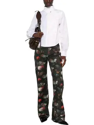 R13 Jane Butterfly-print Jeans - Black
