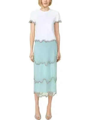 Costarellos Mirella Crystal-embellished Midi Skirt - Blue