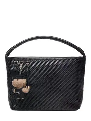 V°73 Zelda Woven-effect Shoulder Bag - Black