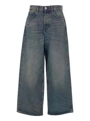 AMISH SUPPLIES Faded Frayed-hem Jeans - Blue