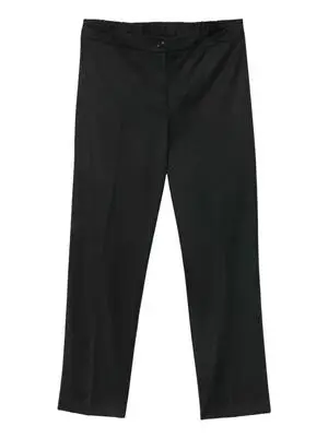 Marina Rinaldi Elasticated-waistband Pressed-crease Trousers - Black