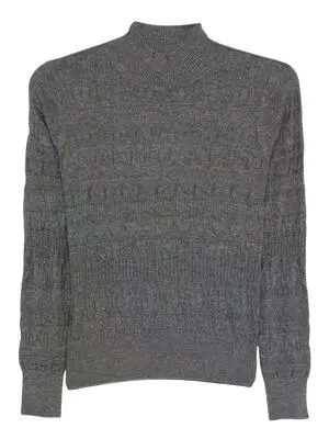 Iceberg Logo-intarsia High-neck Sweater - Grey