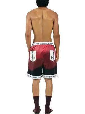 LUGO LUGO La Señal Logo-print Shorts - Red