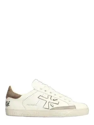 Premiata Steven Logo-patch Sneakers - Neutrals