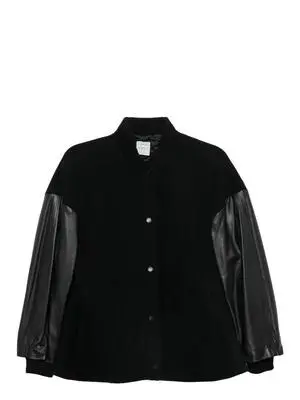 TOTÊME Leather-sleeve Bomber Jacket