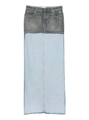 7 FOR ALL MANKIND Coated Paneled Denim Skirt