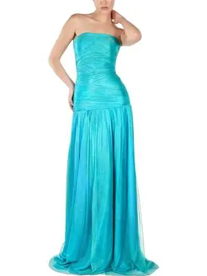 ANDREEA VENECIUC Veil Ruched Maxi Dress