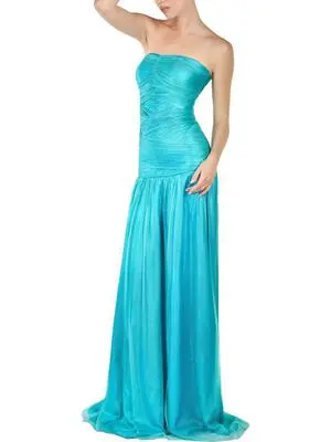 ANDREEA VENECIUC Veil Ruched Maxi Dress