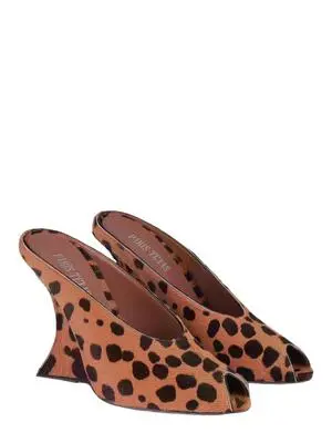 PARIS TEXAS Nina Leopard-print Mules