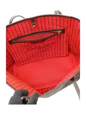 LOUIS VUITTON 2010 Mm Neverfull Damier Ebene Tote Bag - Brown
