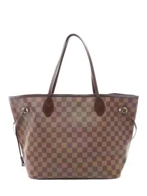 LOUIS VUITTON 2010 Mm Neverfull Damier Ebene Tote Bag Brown