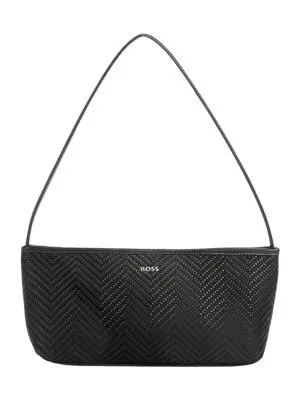 BOSS Sandy Chevron Leather Shoulder Bag - Brown