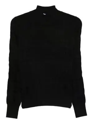 Iceberg Cable-knit Turtleneck Sweater - Black
