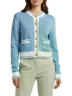 BALMAIN Logo Embroidered Knit Cardigan
