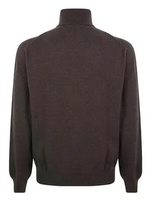CRUCIANI Roll-neck Knitted Sweater - Brown