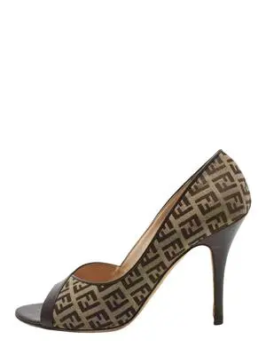Fendi Zucca Peep-toe Sandals - Brown
