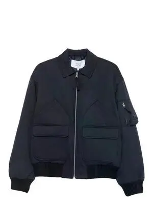 Maison Kitsuné Logo-patch Bomber Jacket - Blue