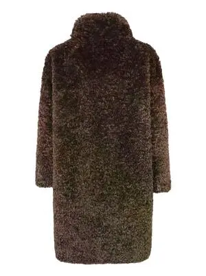 Herno Faux-fur Funnel-neck Coat - Brown