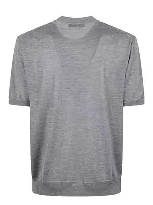 BRETT JOHNSON Fine-knit Short-sleeve T-shirt - Grey